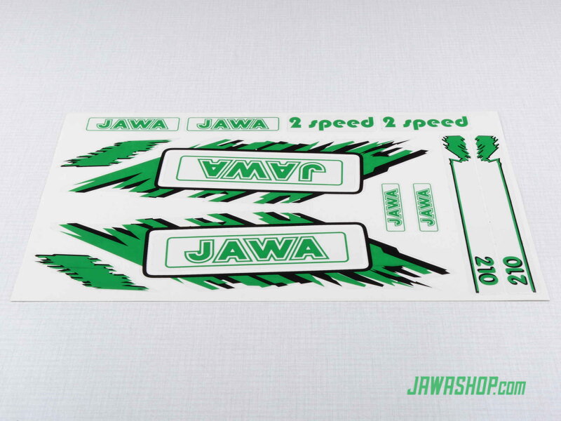 Sticker set JAWA - green (Jawa 50 Babetta 210) - JawaShop.com