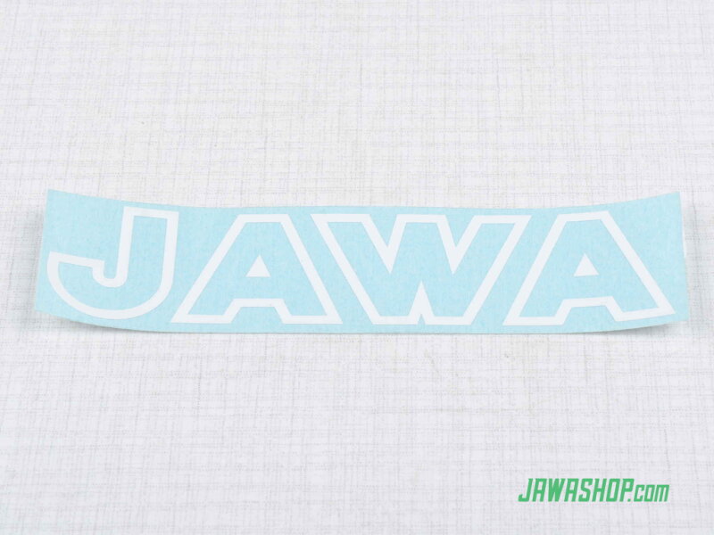 Sticker Jawa 117x29mm - white contour (Jawa) - JawaShop.com