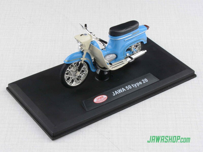 1:18 scale model Jawa 50 Pionyr type 20 - BLUE - JawaShop.com